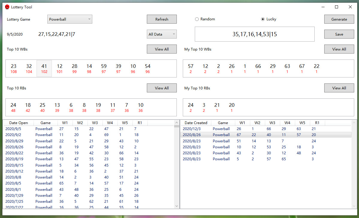 Lucky Lottery Number Generator for Powerball & Mega Millions